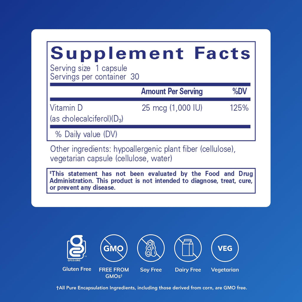 Vitamin D3 25 mcg for immune support