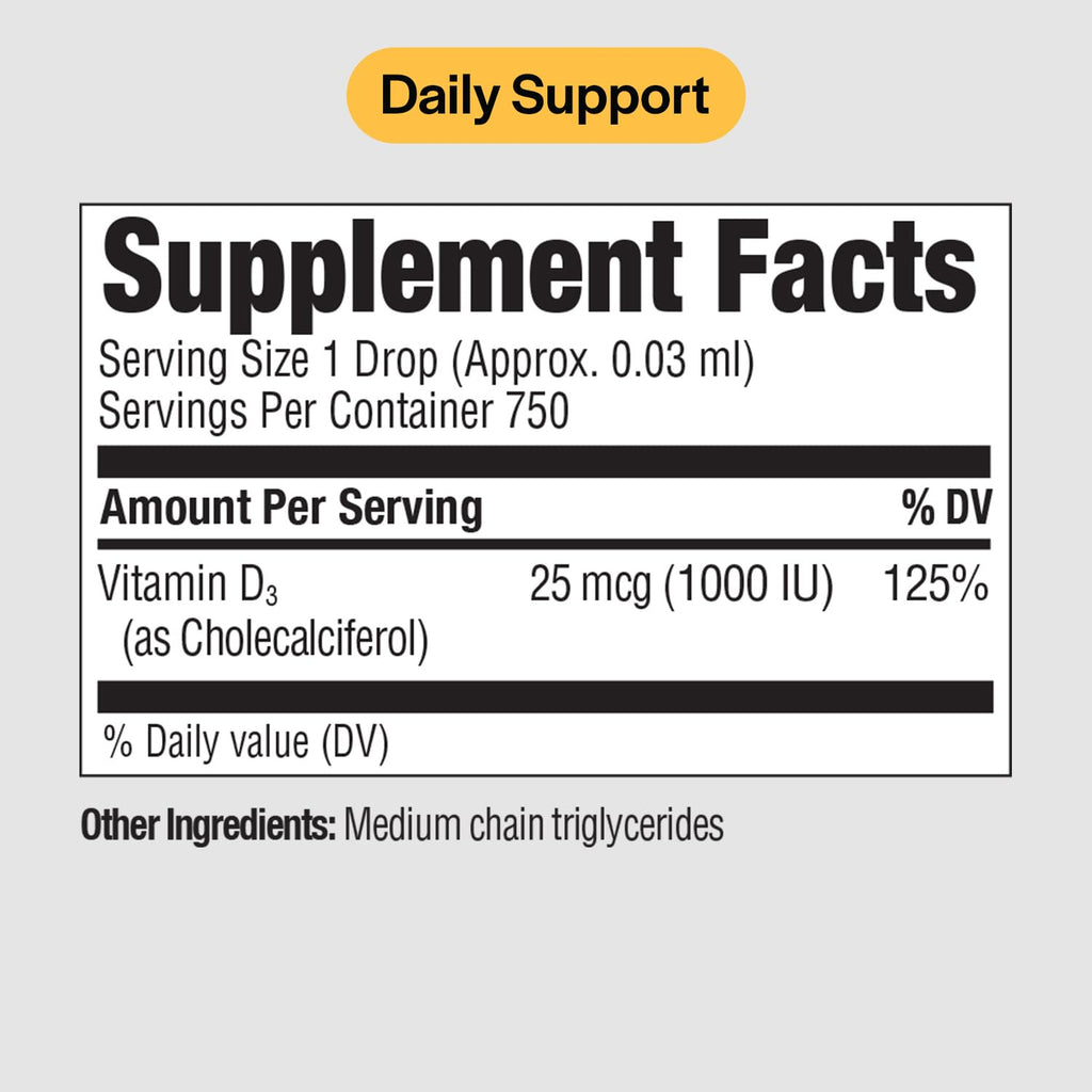 Vitamin D3 25 mcg for immune support
