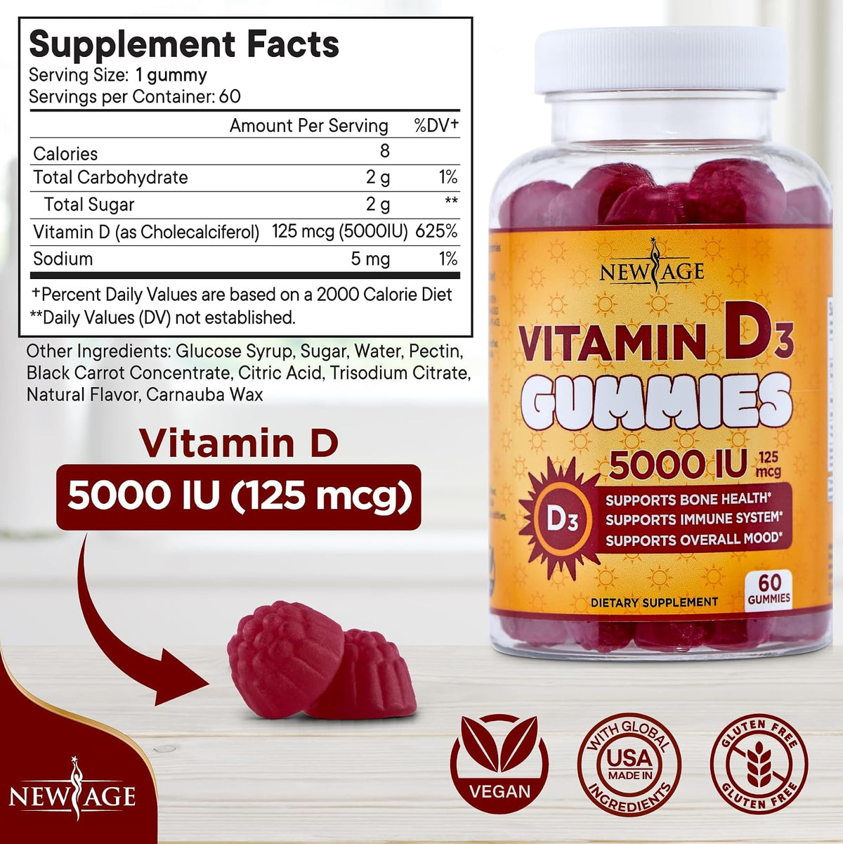 Vitamin D3 5000 IU for bone health