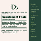 Vitamin D3 5000 IU for daily wellness