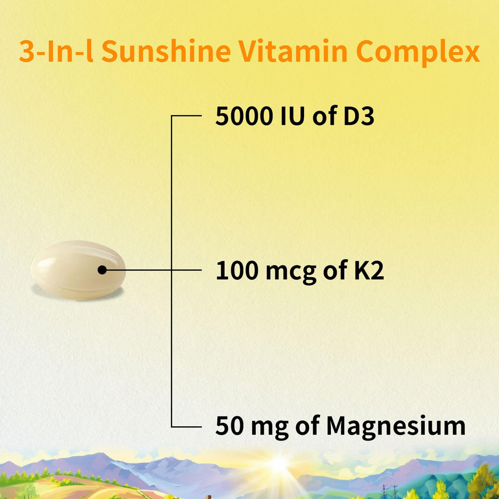 Vitamin D3 5000 IU for energy boost