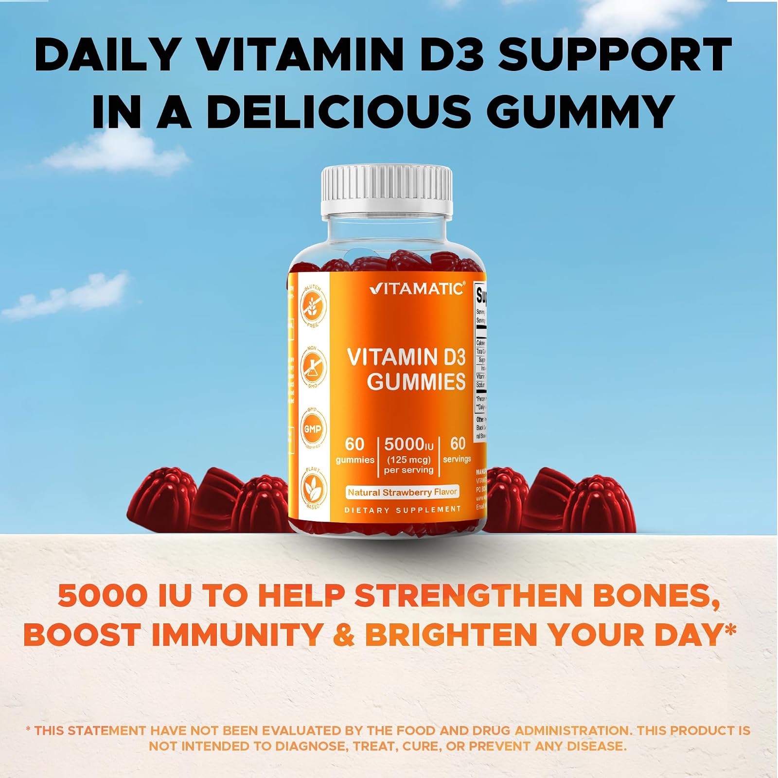 Vitamin D3 5000 IU for energy boost