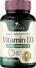 Vitamin D3 5000 IU softgels for immune support