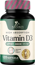 Vitamin D3 5000 IU softgels for immune support