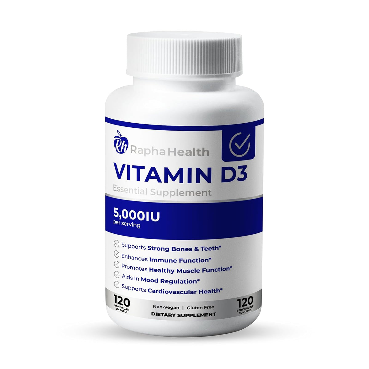 Vitamin D3 5000 IU softgels for immunity
