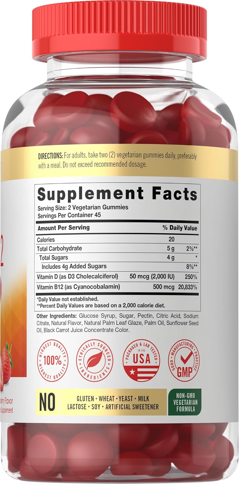 Vitamin D3 and B12 complex for immunity