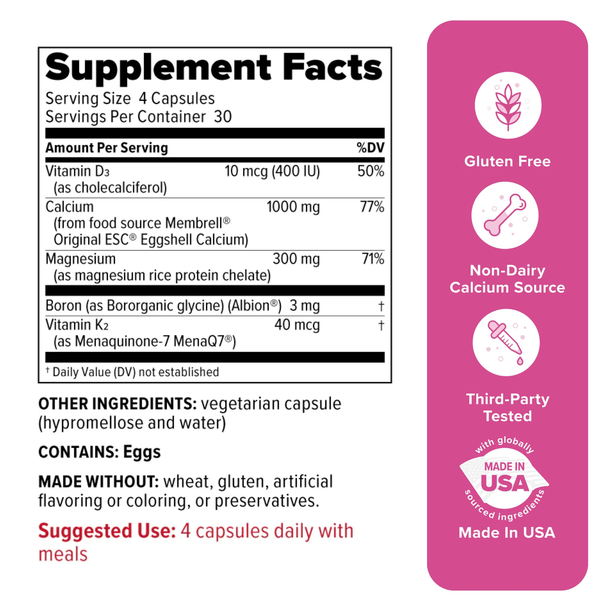 Vitamin D3 and calcium for strong bones
