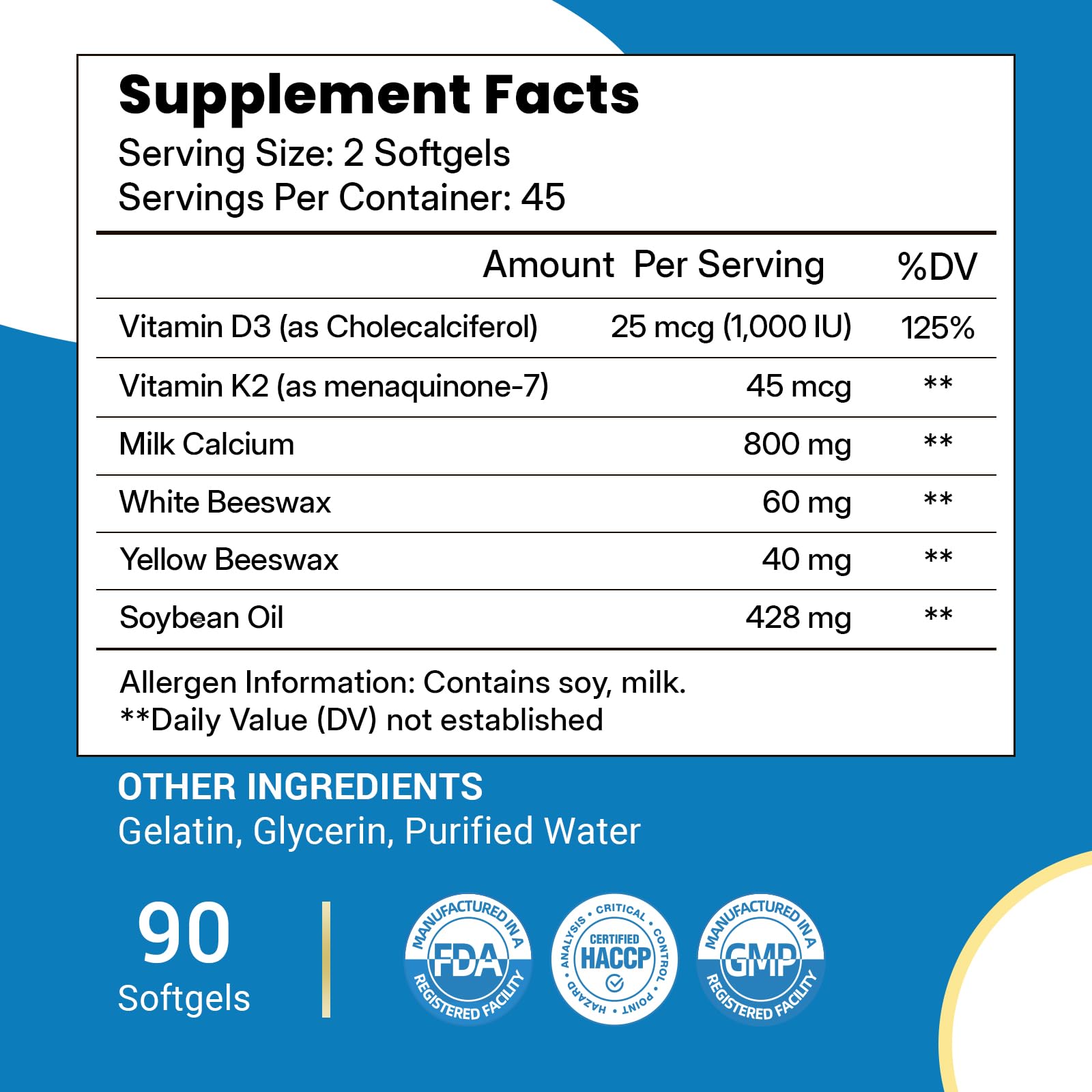 Vitamin D3 and K2 benefits