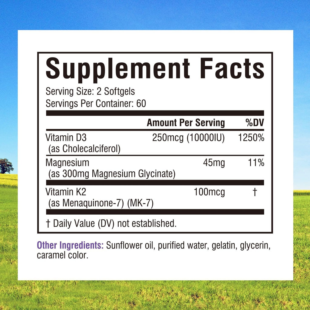 Vitamin D3 and K2 benefits