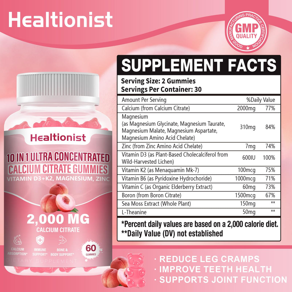 Vitamin D3 and K2 calcium supplement