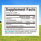Vitamin D3 and K2 enriched calcium tablets