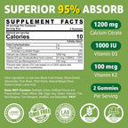 Vitamin D3 and K2 enriched gummies
