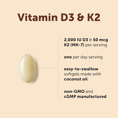 Vitamin D3 and K2 for bone health