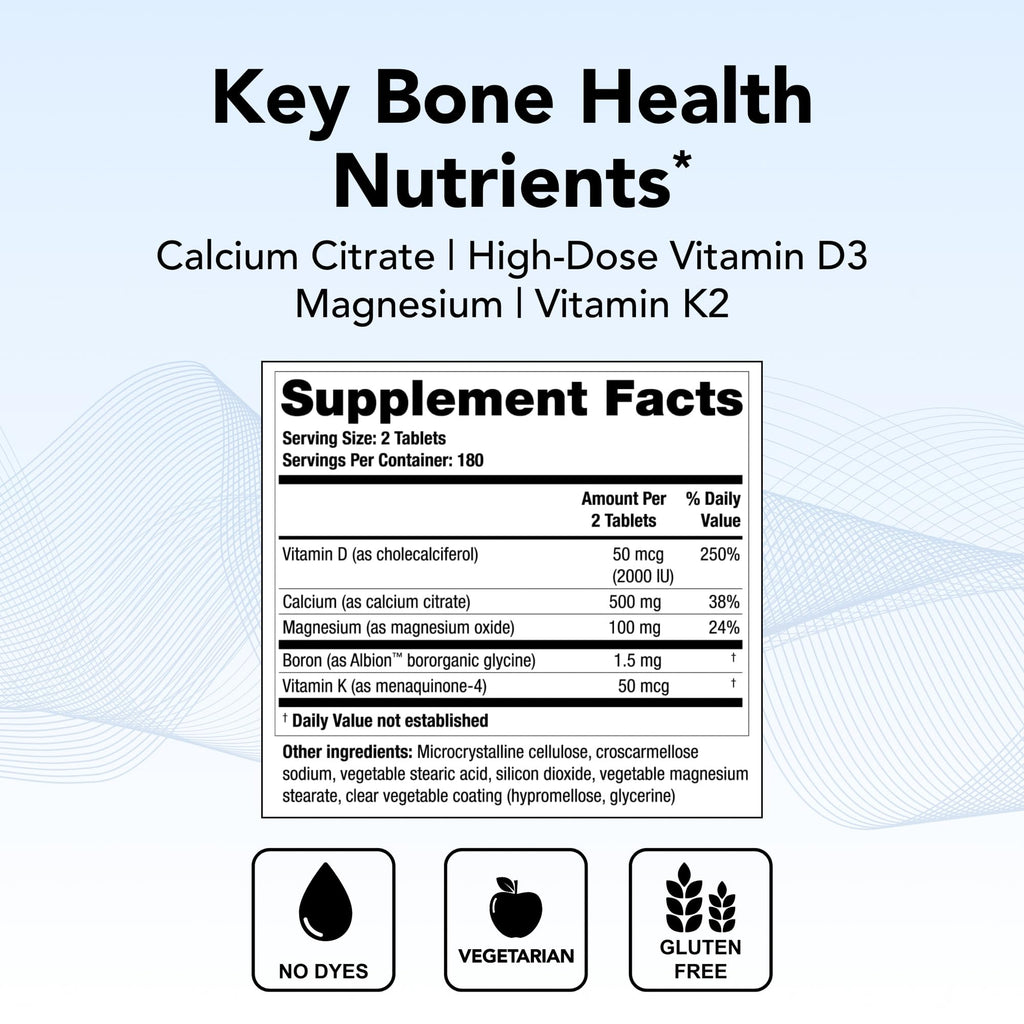 Vitamin D3 and K2 for strong bones