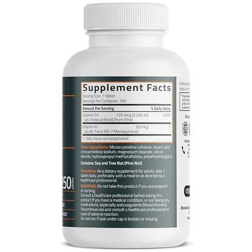 Vitamin D3 and K2 supplement benefits
