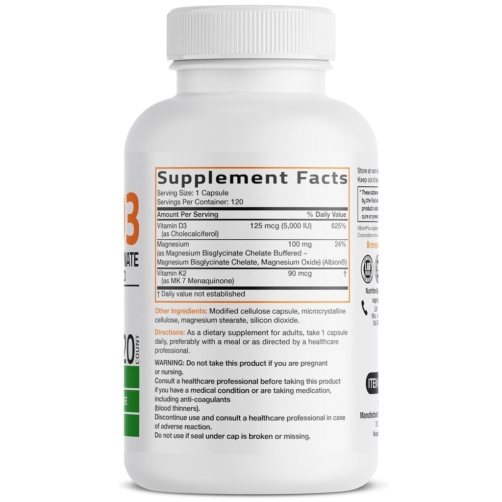 Vitamin D3 and K2 supplement