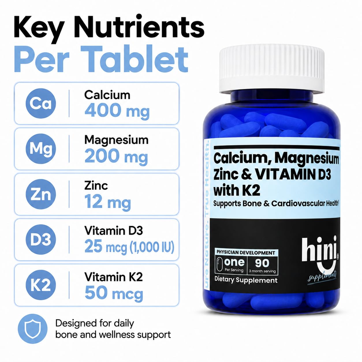 Vitamin D3 and K2 supplement