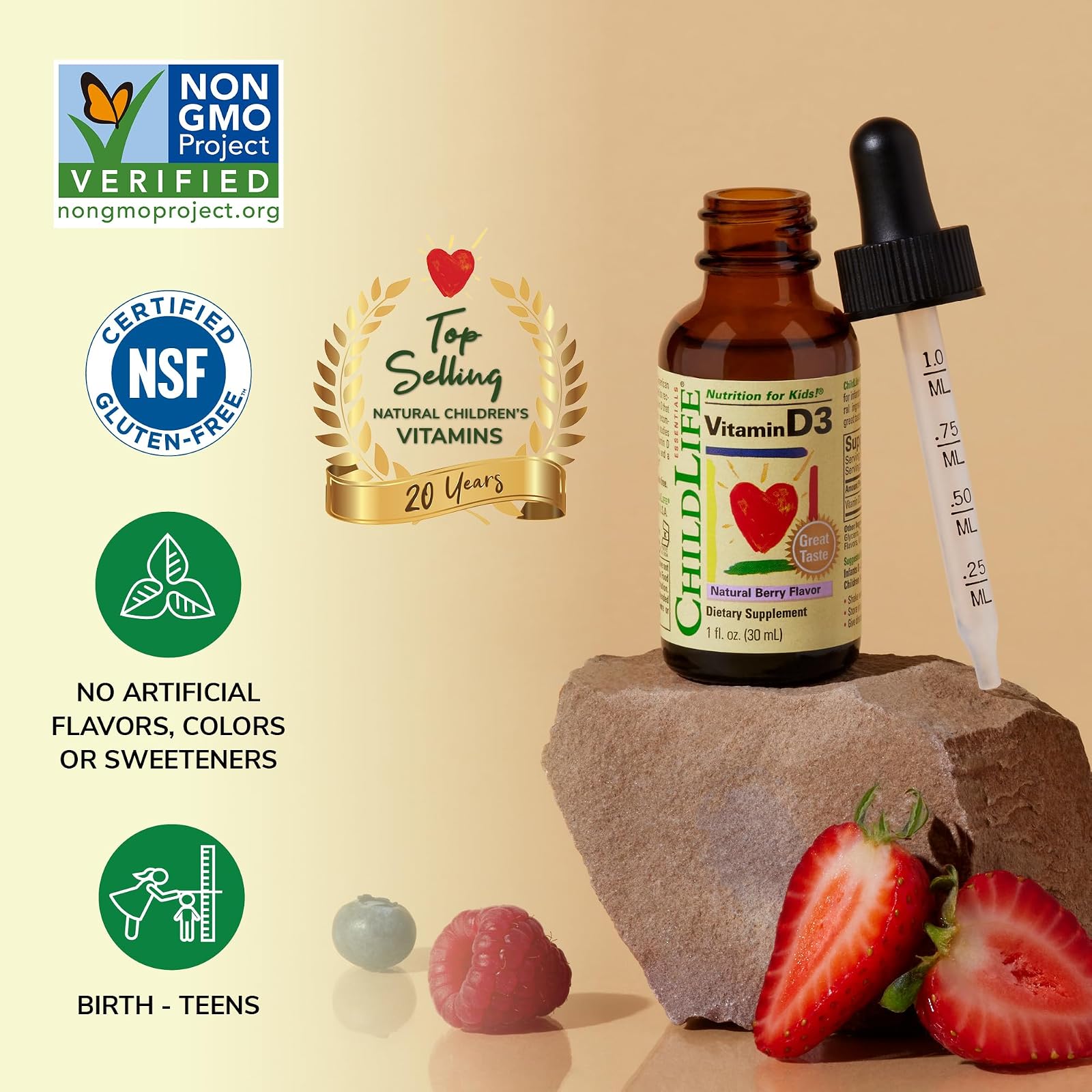 Vitamin D3 drops for healthy bones