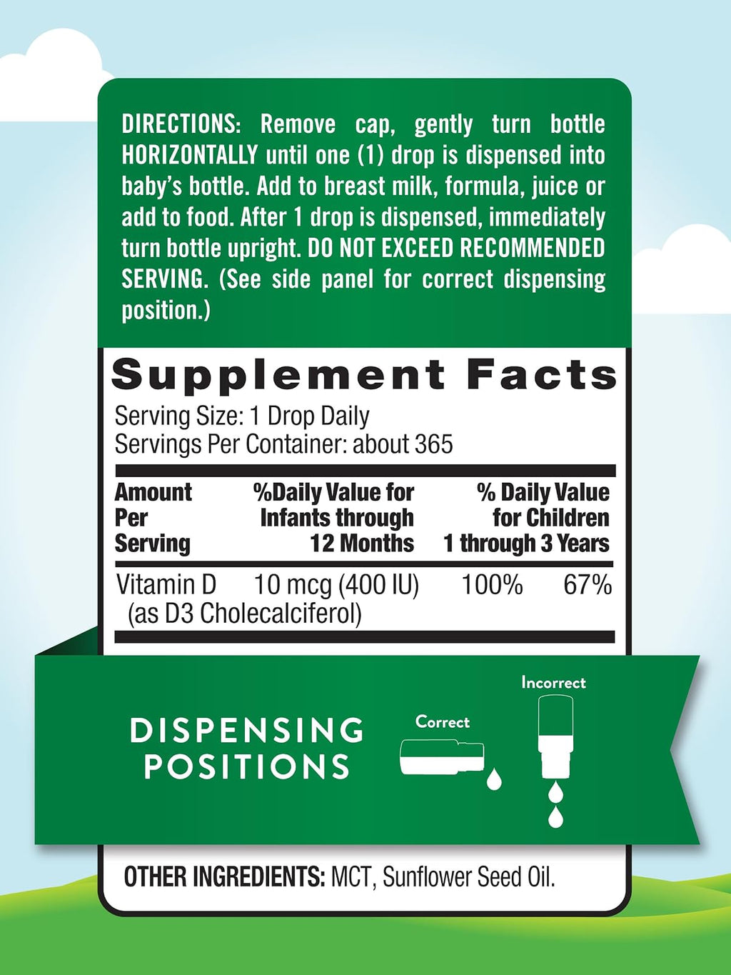 Vitamin D3 drops for immune support