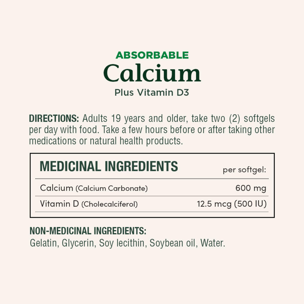 Vitamin D3 enhanced calcium absorption