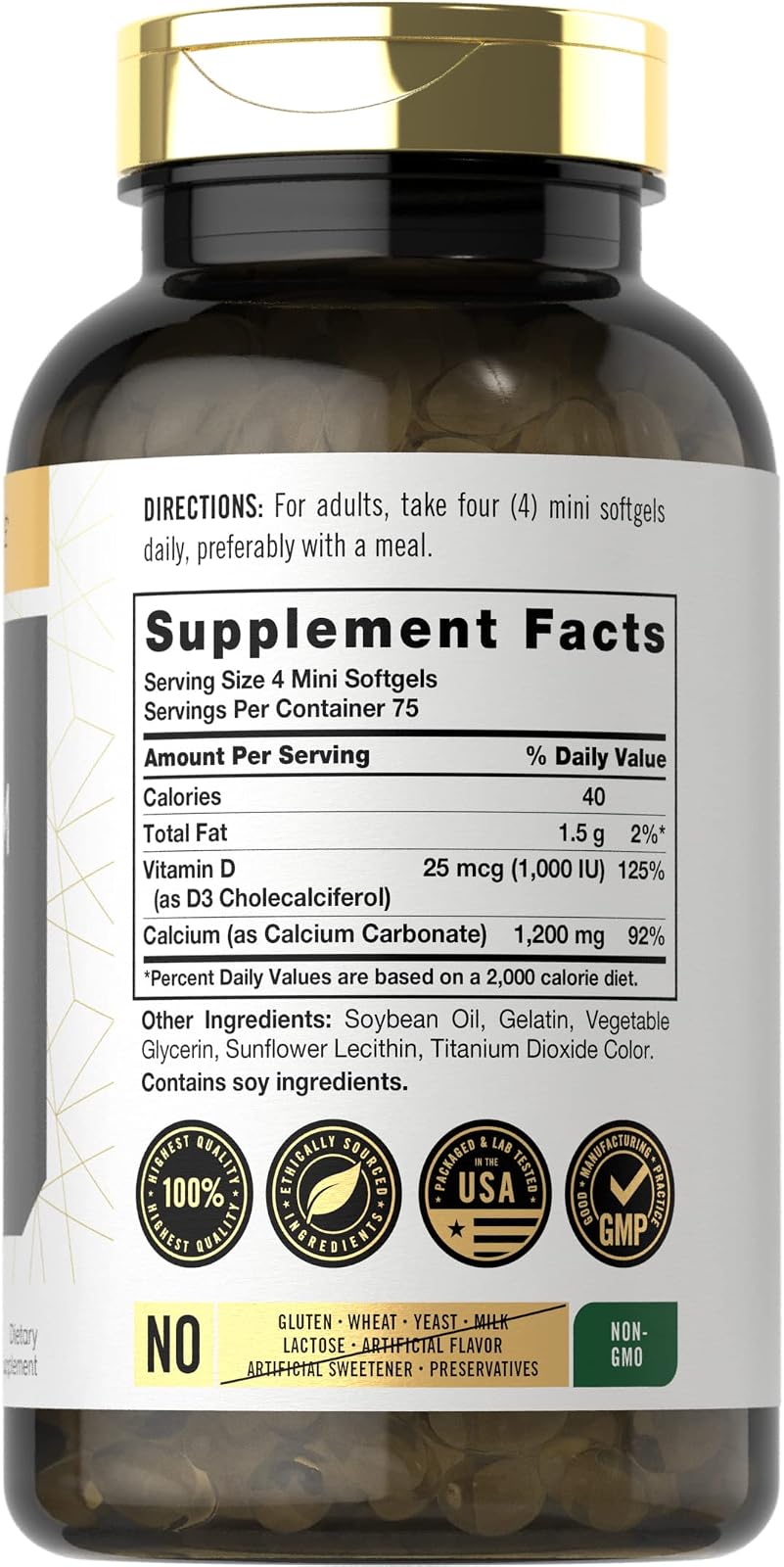 Vitamin D3 enhanced calcium supplement