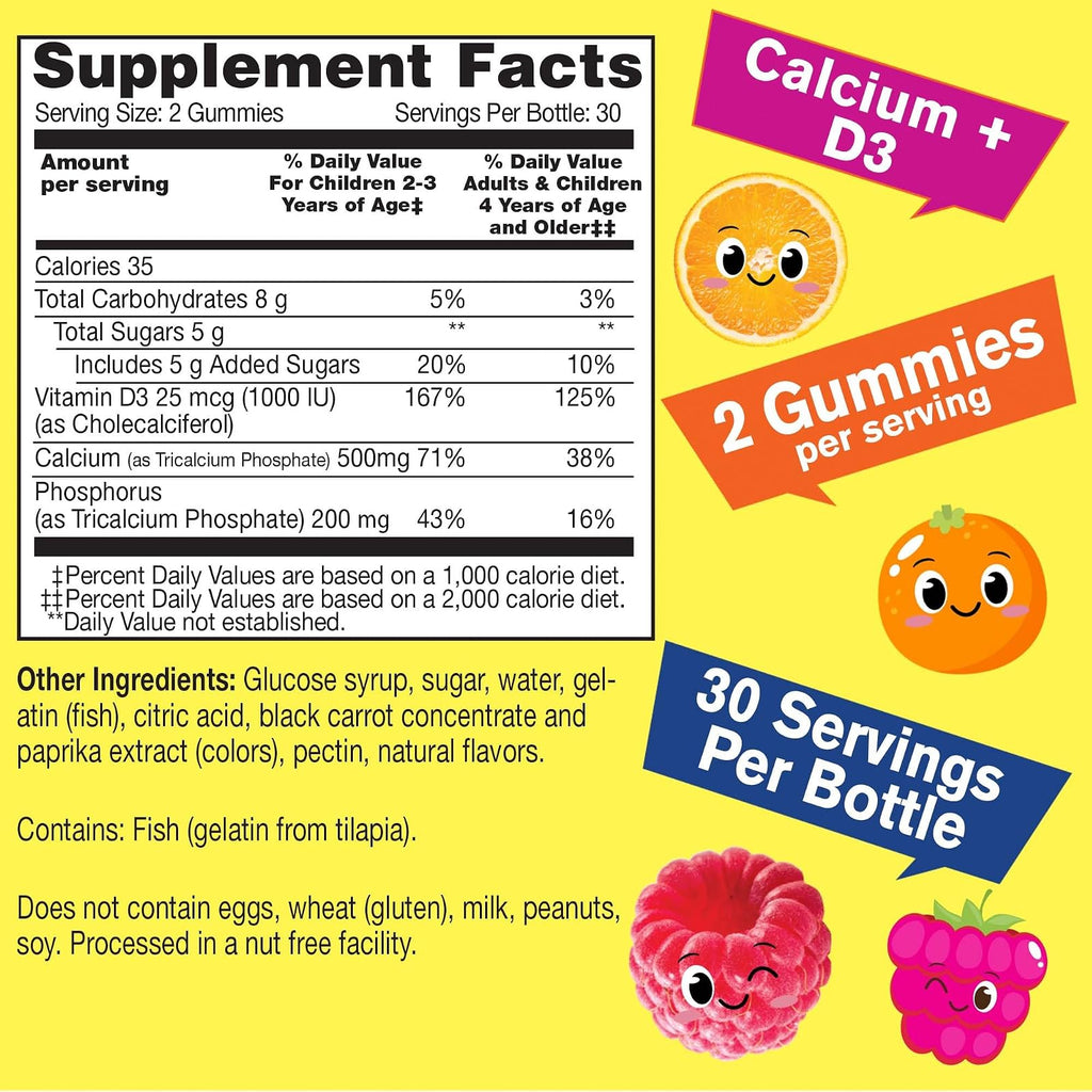 Vitamin D3 enhanced calcium supplement