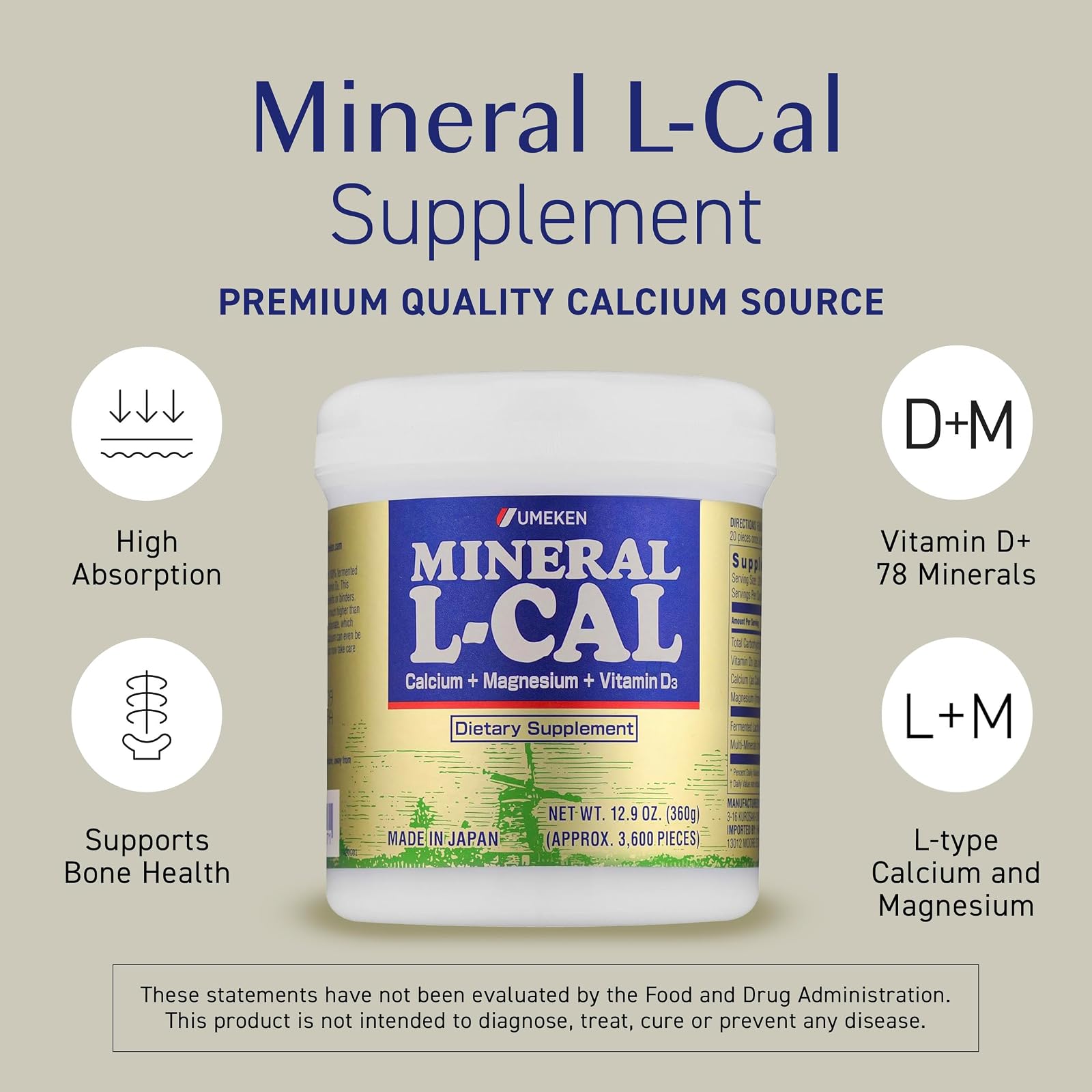 Vitamin D3 enriched calcium balls
