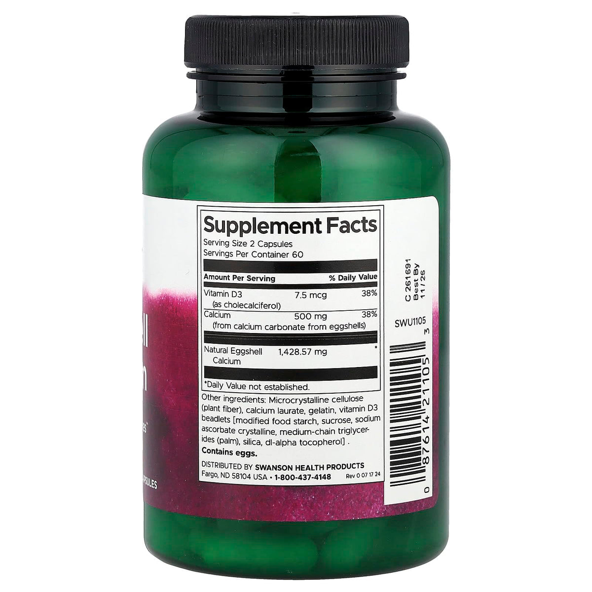 Vitamin D3 enriched calcium capsules