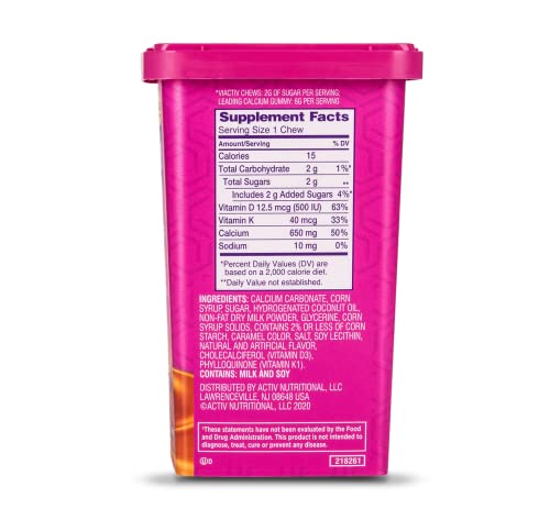 Vitamin D3 enriched calcium chews for absorption