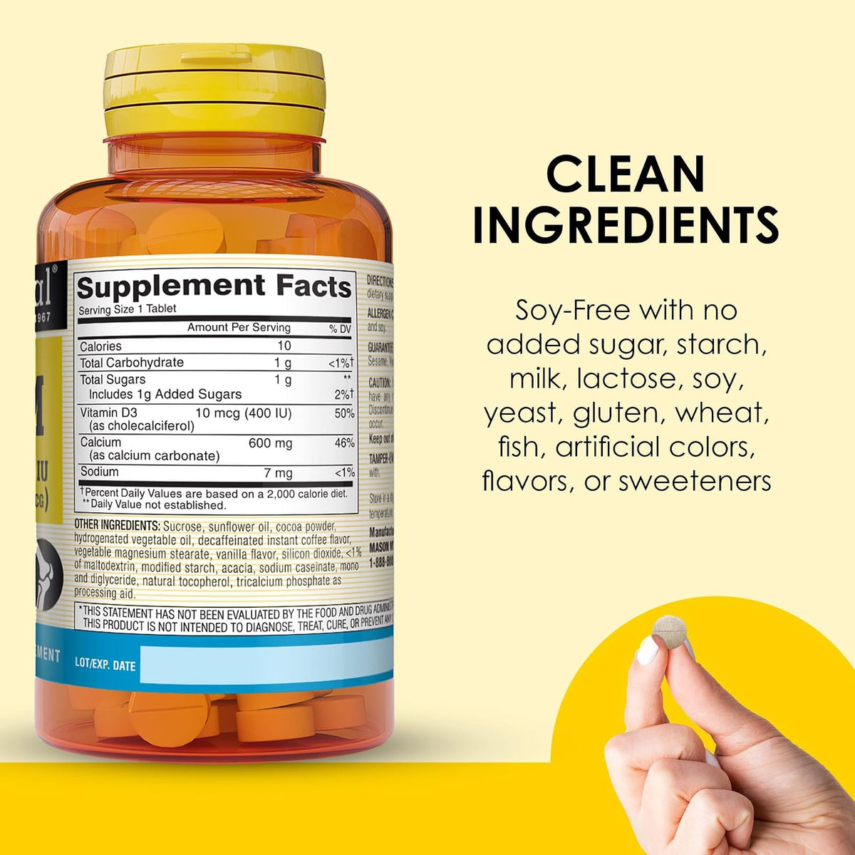 Vitamin D3 enriched calcium for better absorption