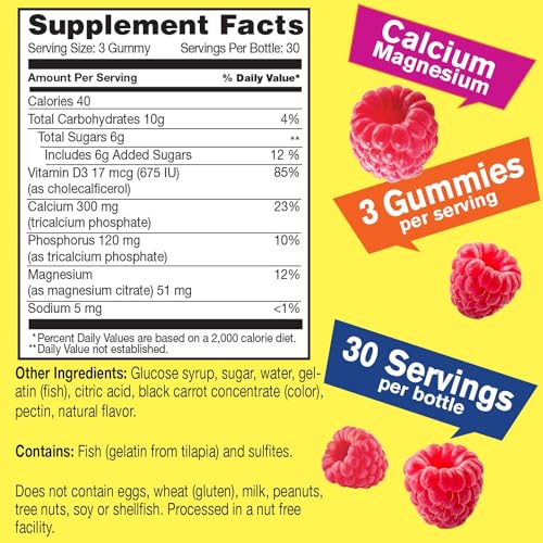 Vitamin D3 enriched calcium gummies