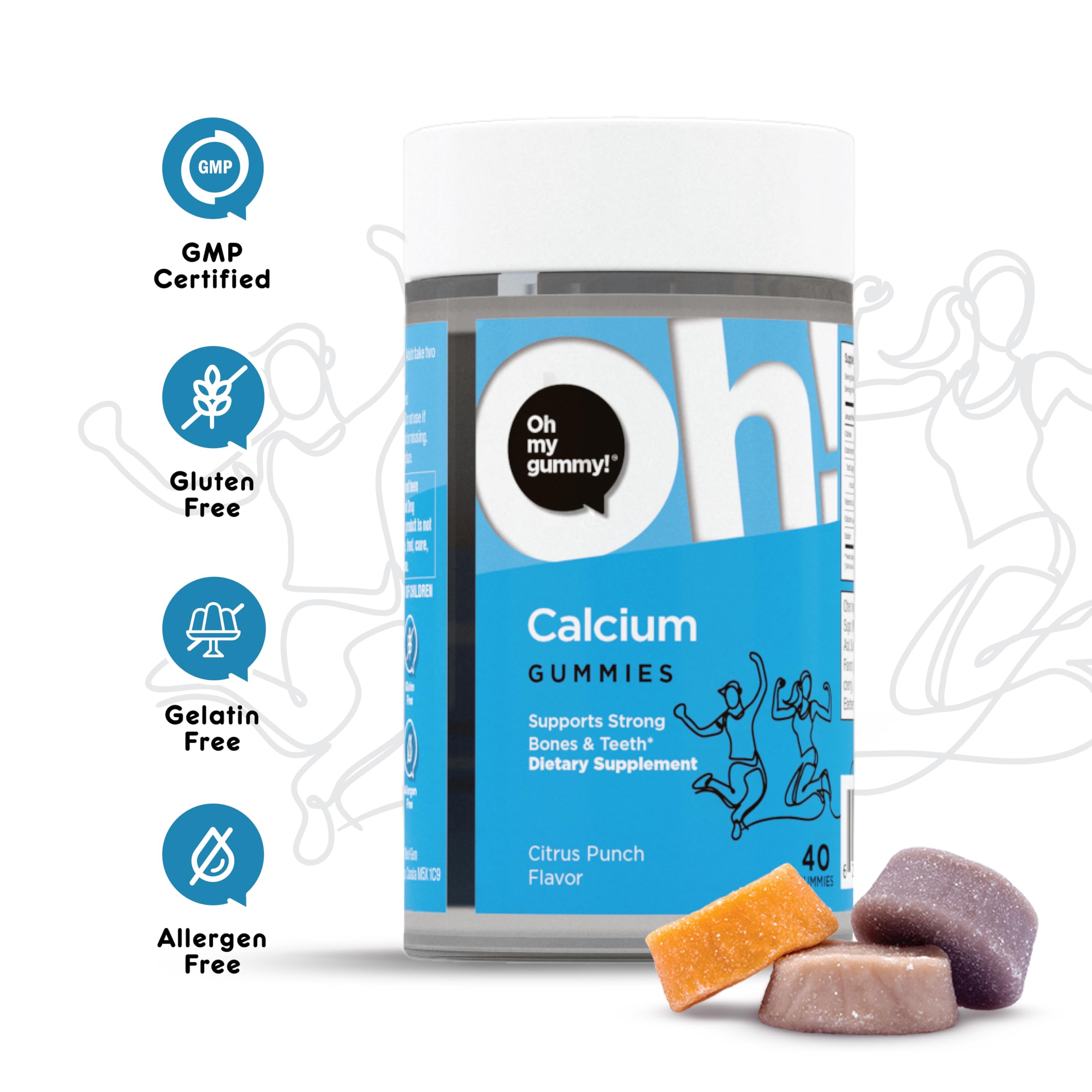 Vitamin D3 enriched calcium gummies