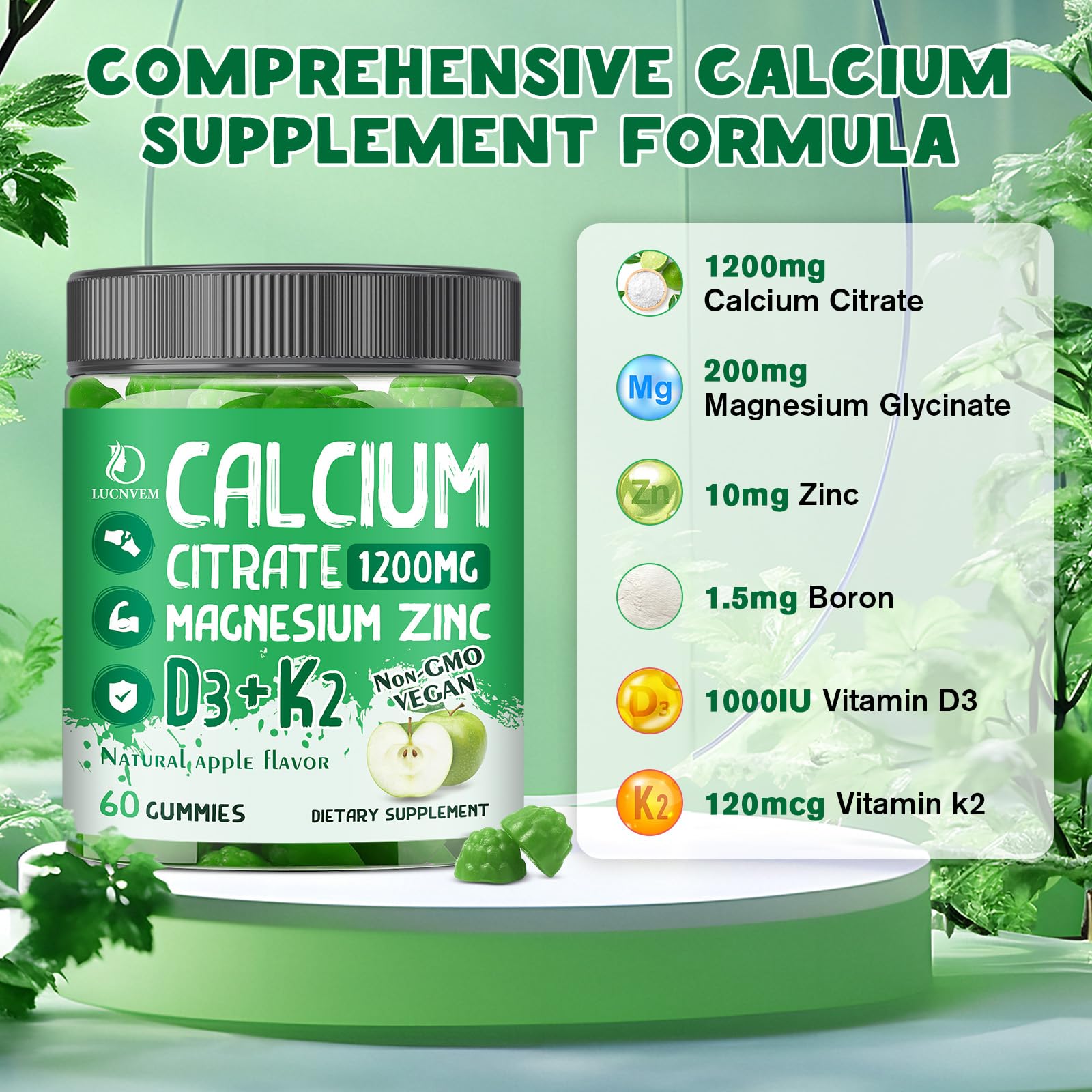 Vitamin D3 enriched calcium supplement