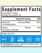 Vitamin D3 enriched calcium supplement