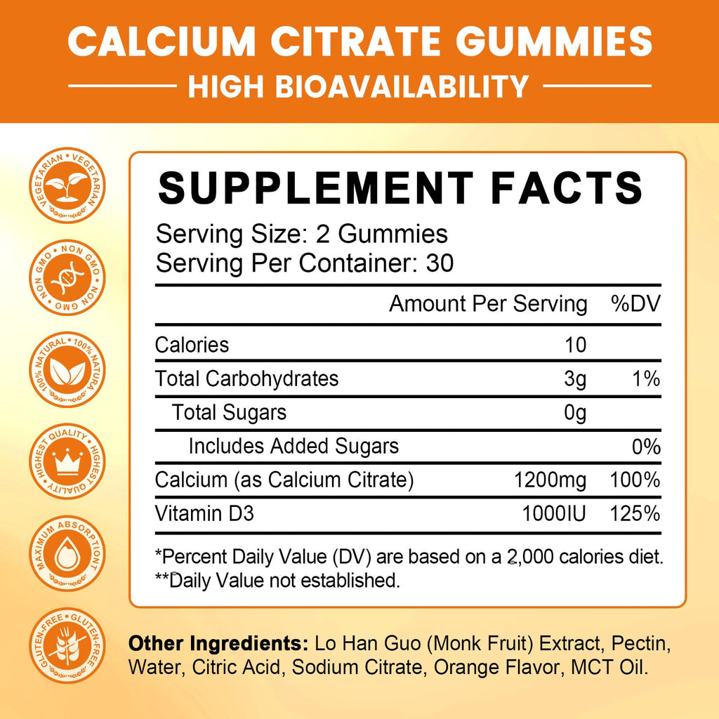 Vitamin D3 enriched calcium supplement