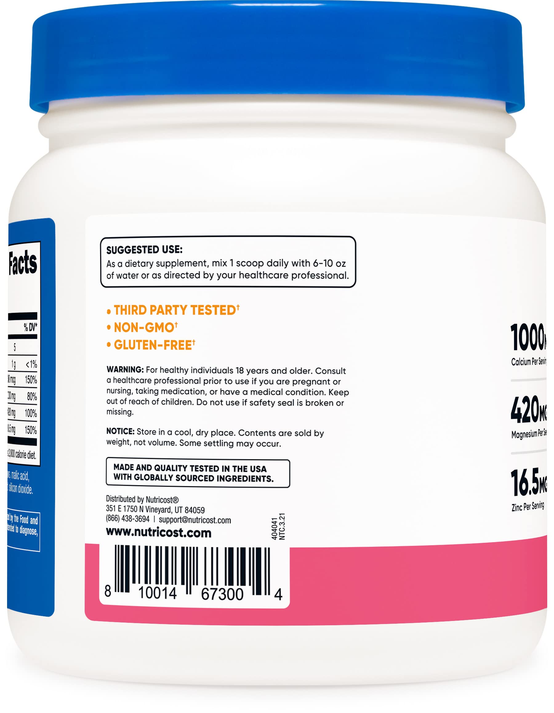 Vitamin D3 enriched calcium supplement