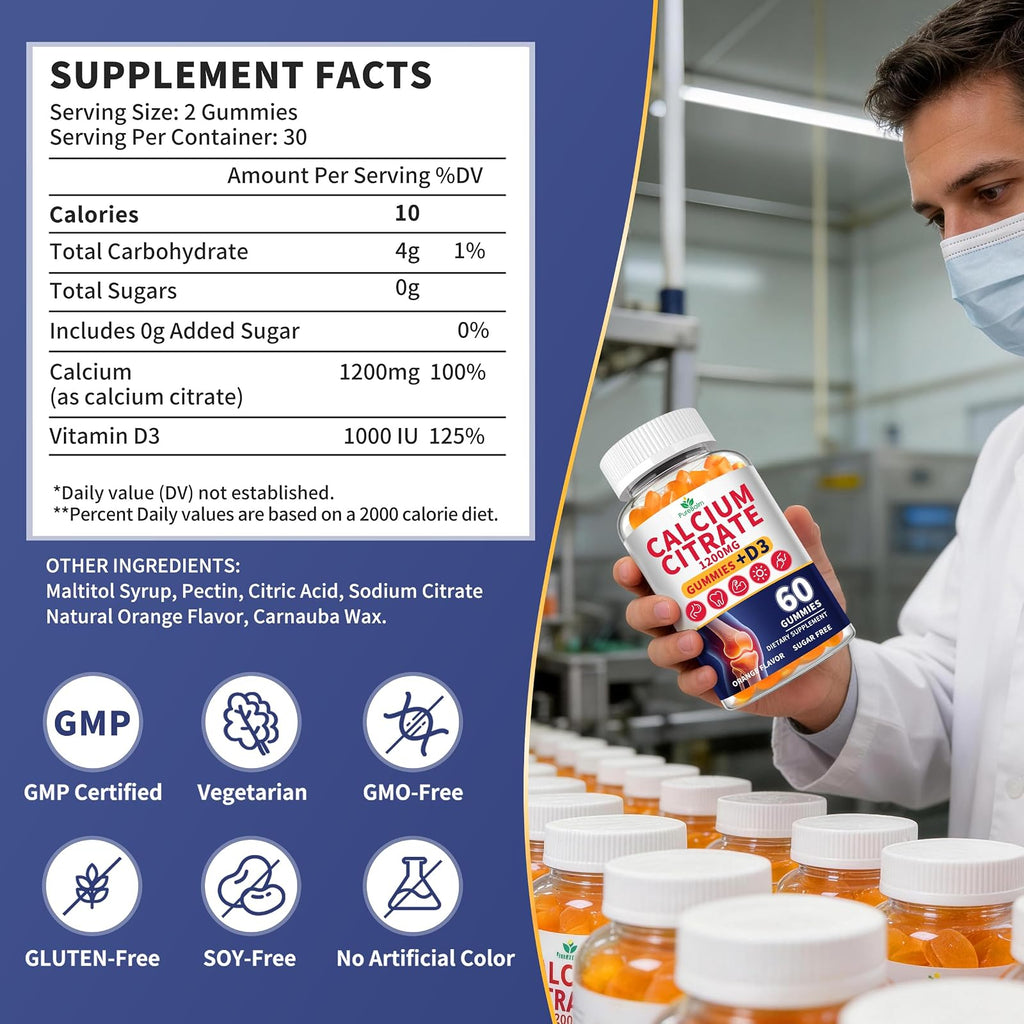 Vitamin D3 enriched calcium supplement