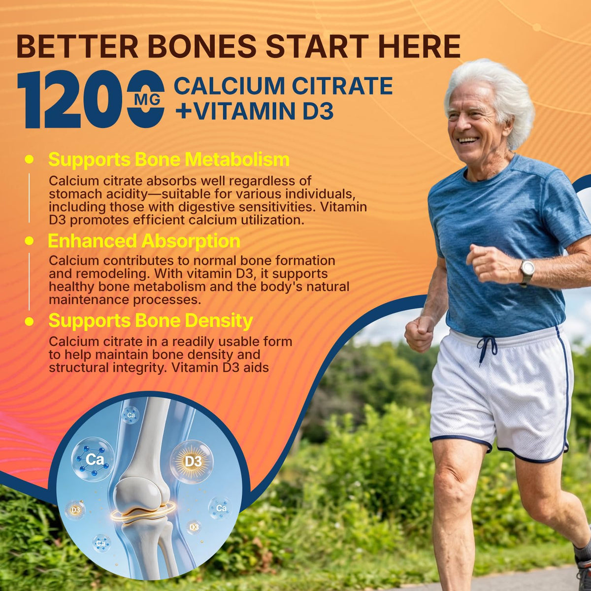Vitamin D3 enriched calcium supplements