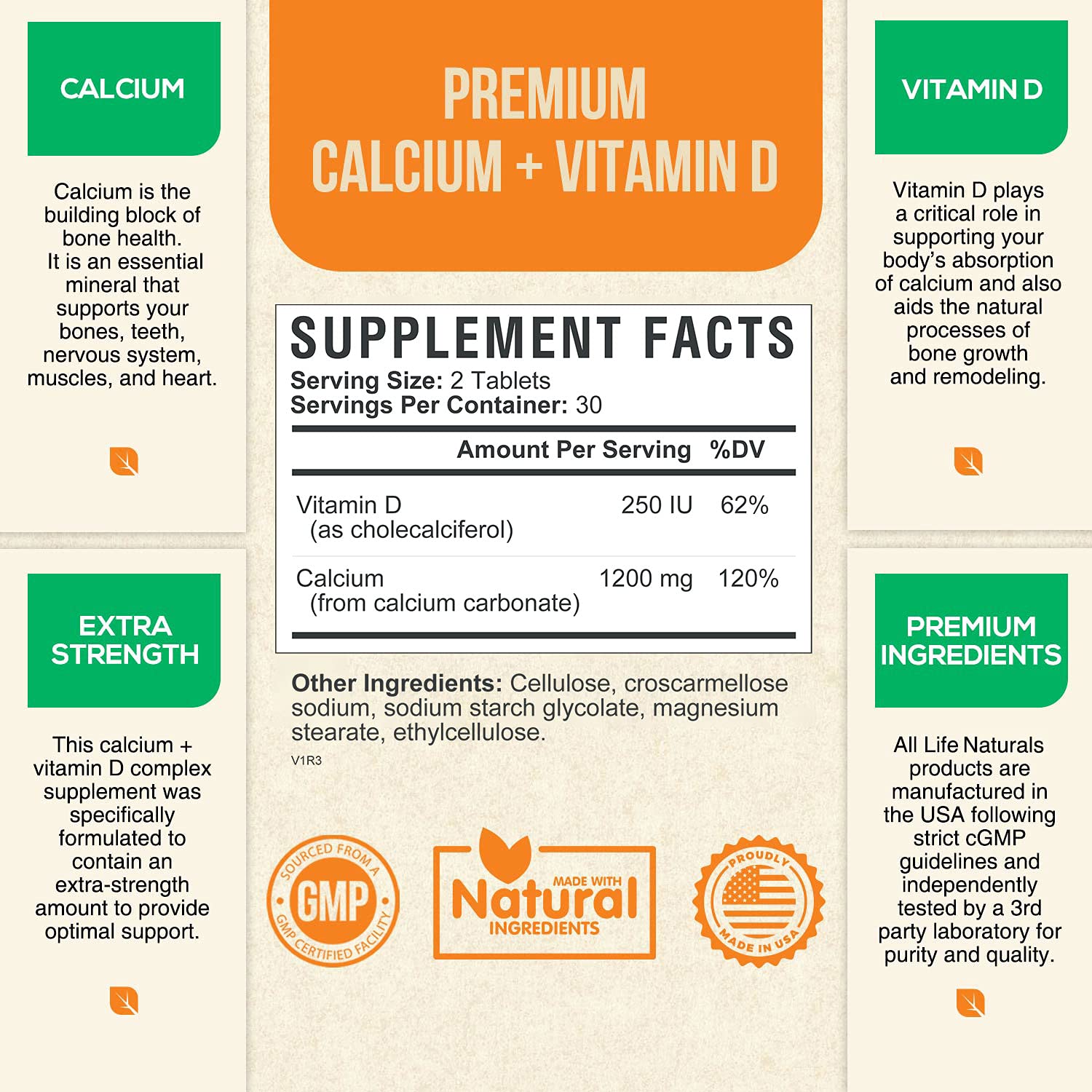 vitamin D3 enriched calcium tablets