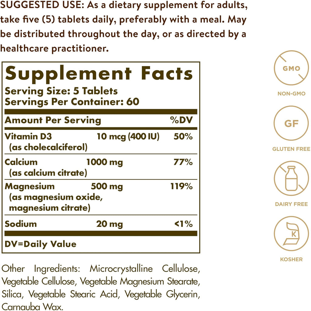 Vitamin D3 enriched calcium tablets
