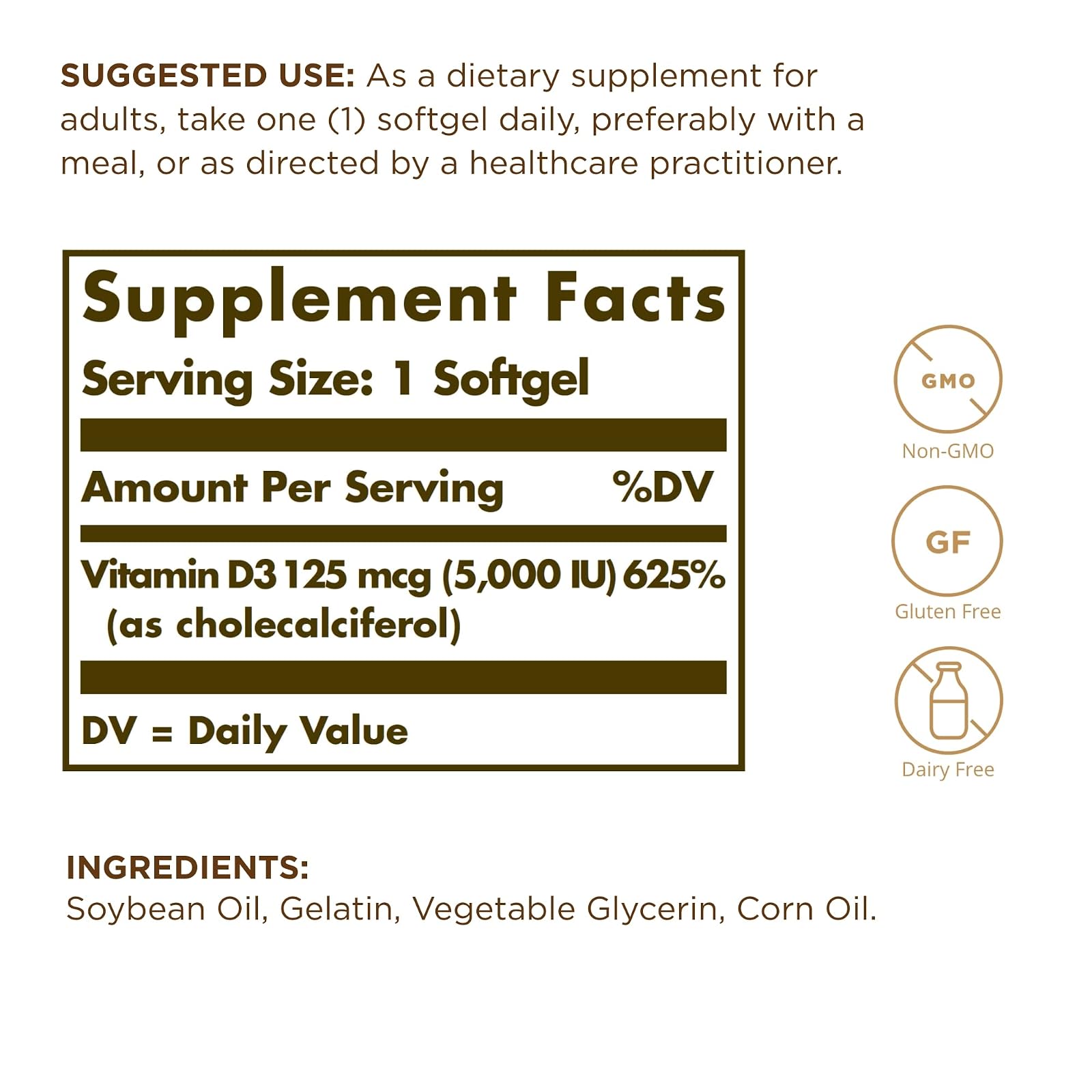 Vitamin D3 for immune support