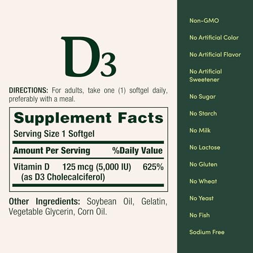 Vitamin D3 for overall wellness
