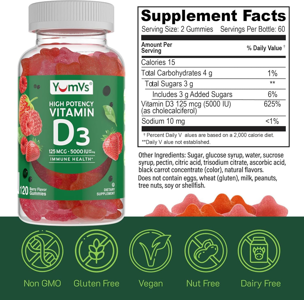 Vitamin D3 gummies for bone health