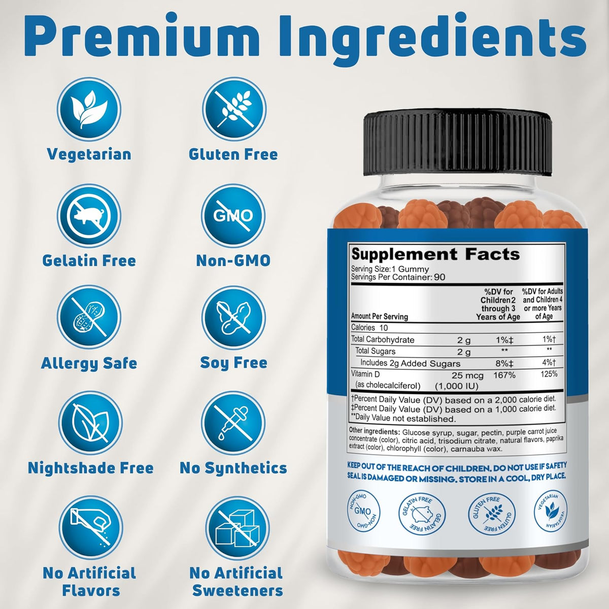 Vitamin D3 gummies for daily wellness
