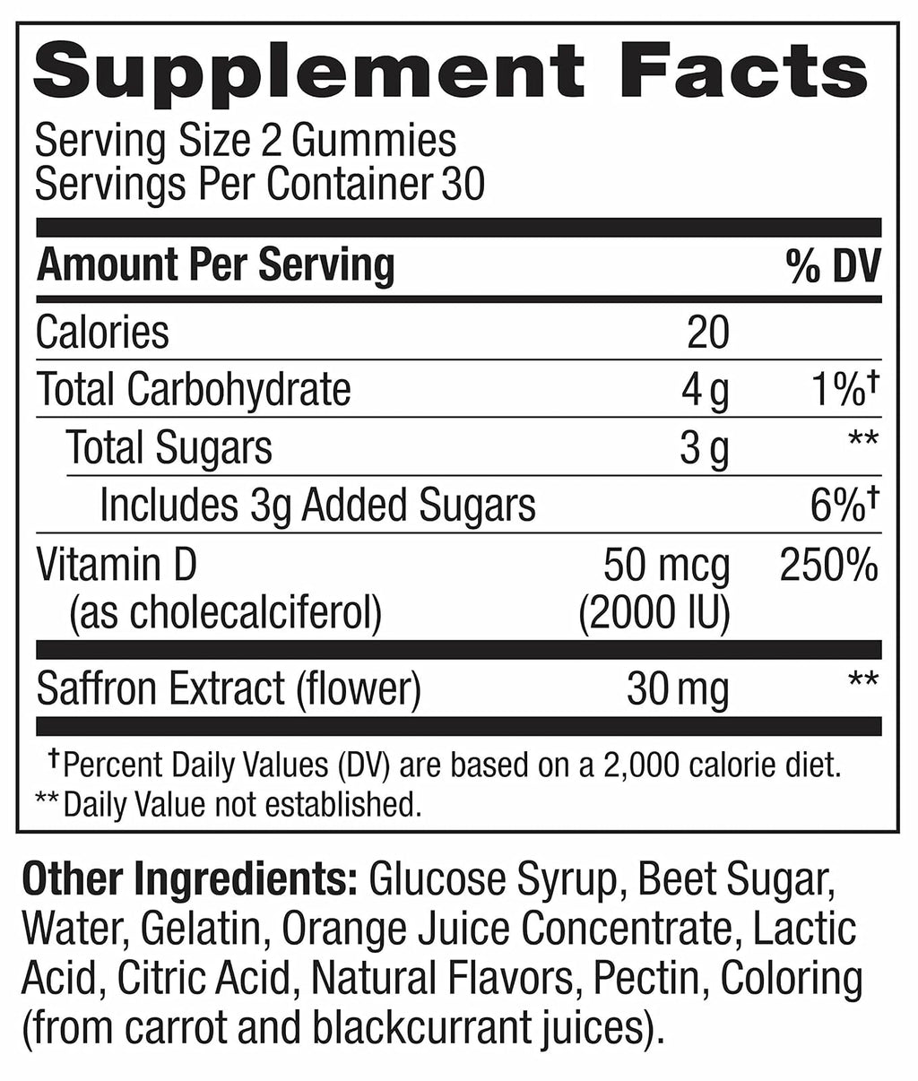 Vitamin D3 gummies for energy