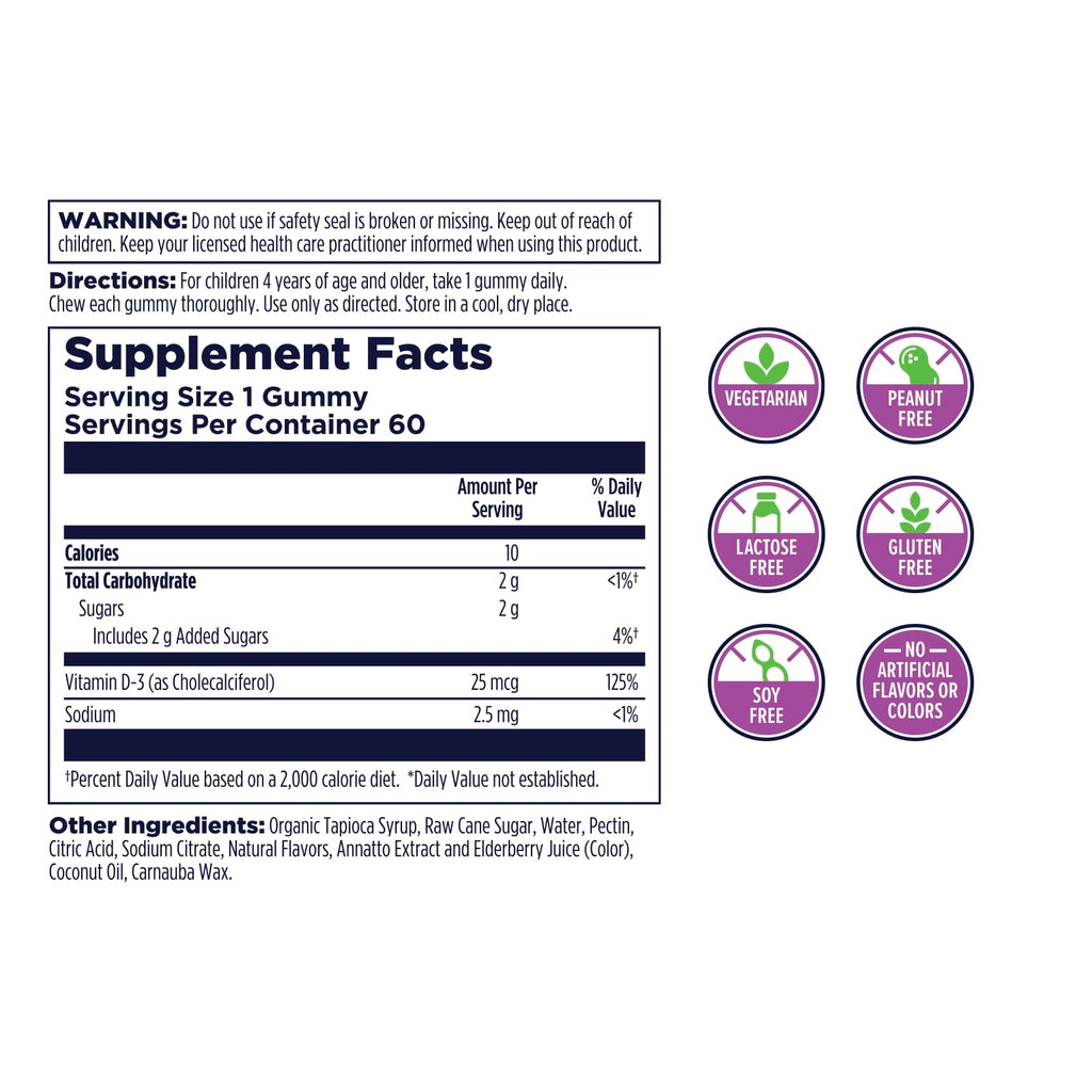 Vitamin D3 gummies with K2 support
