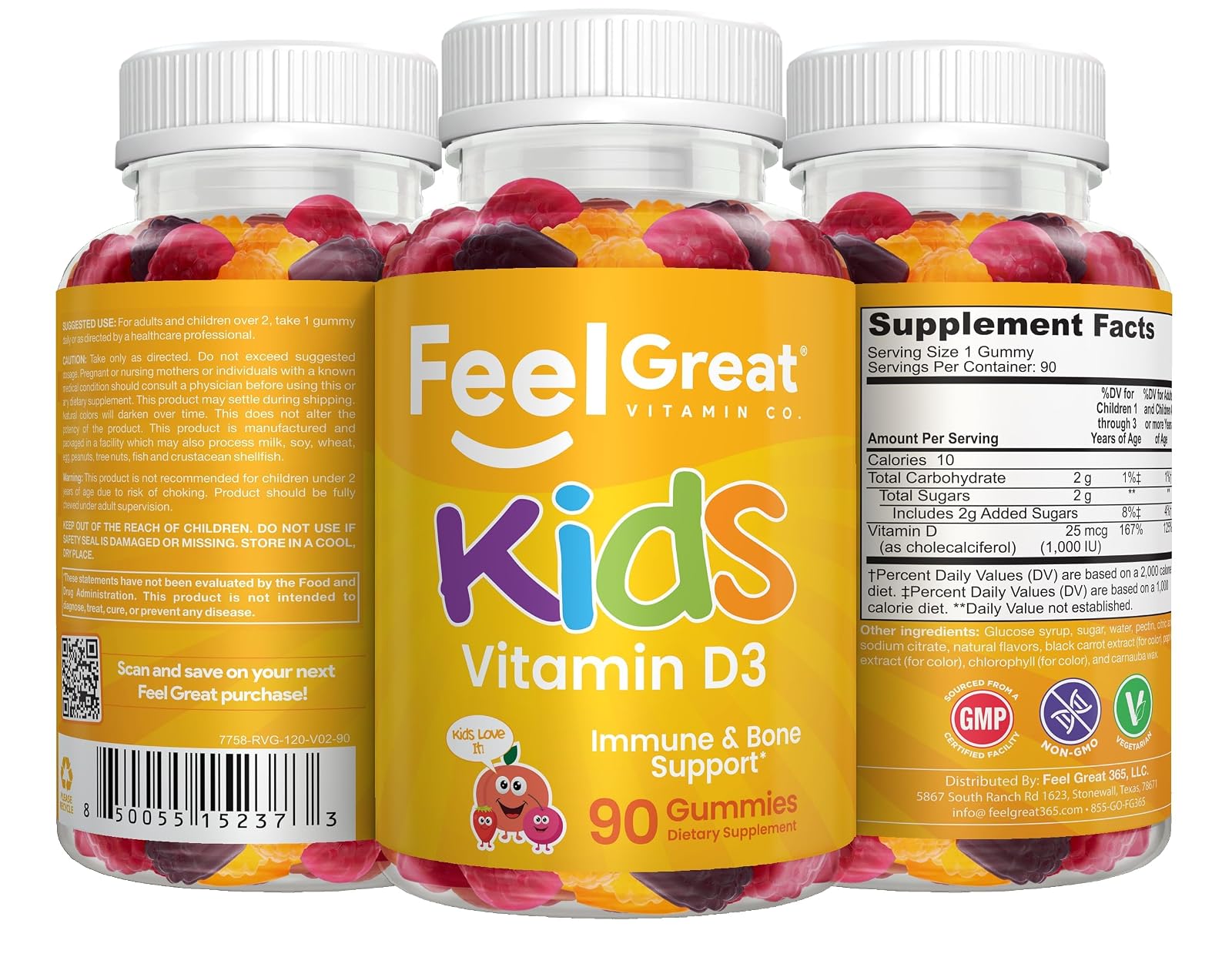 Vitamin D3 gummy vitamins for immunity