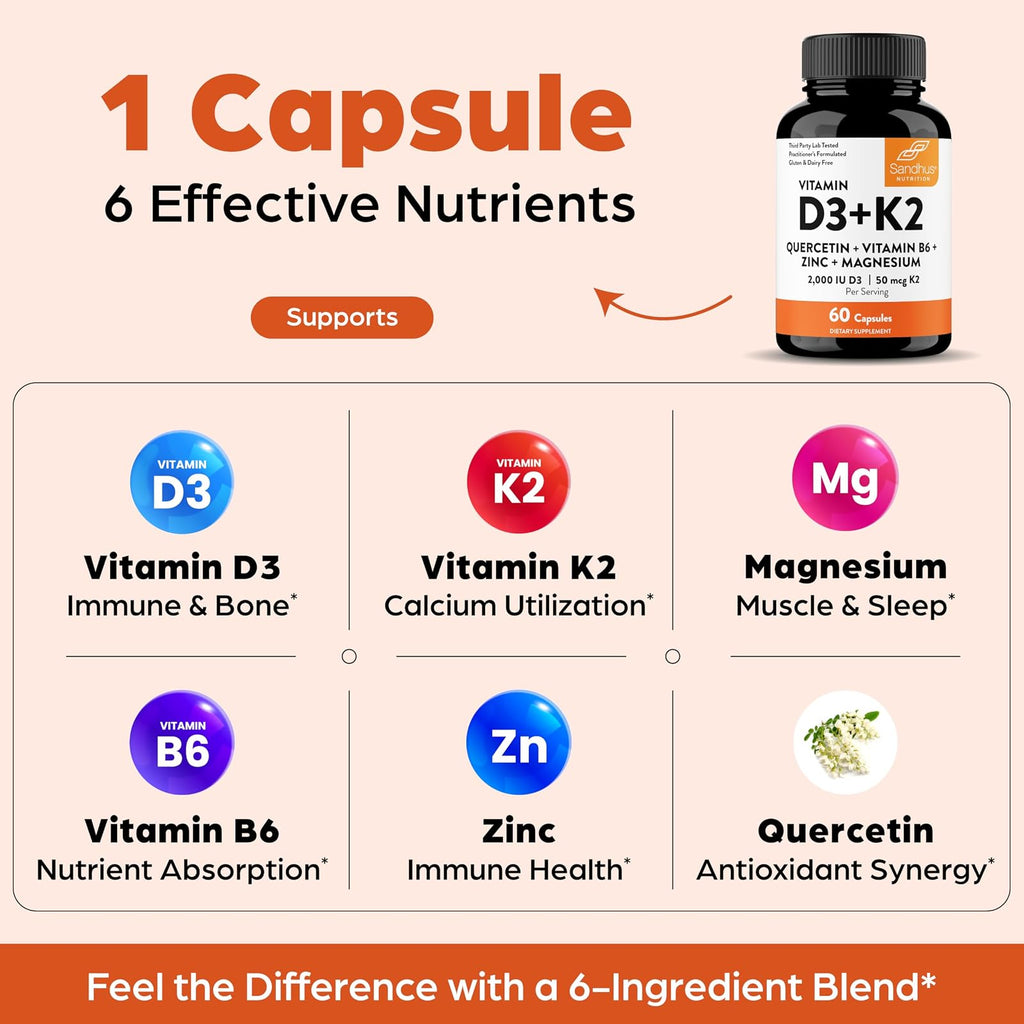 Vitamin D3 K2 2000 IU for energy