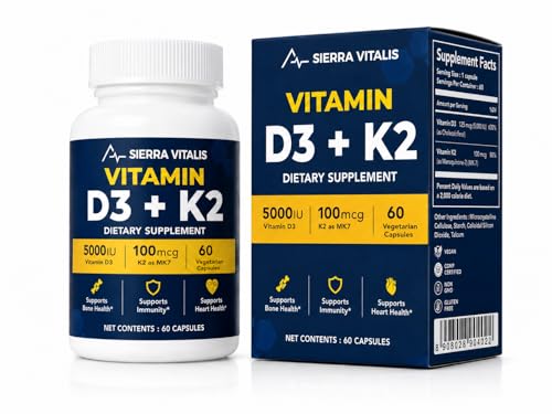 Vitamin D3 K2 capsules for bone health