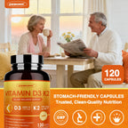 Vitamin D3 K2 capsules for energy